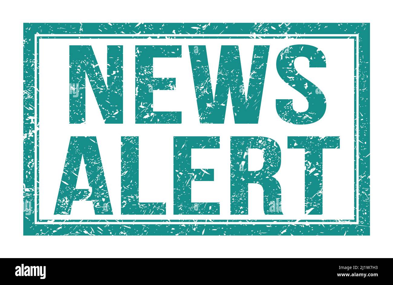 NEWS ALERT, words written on blue rectangle stamp sign Stock Photo - Alamy