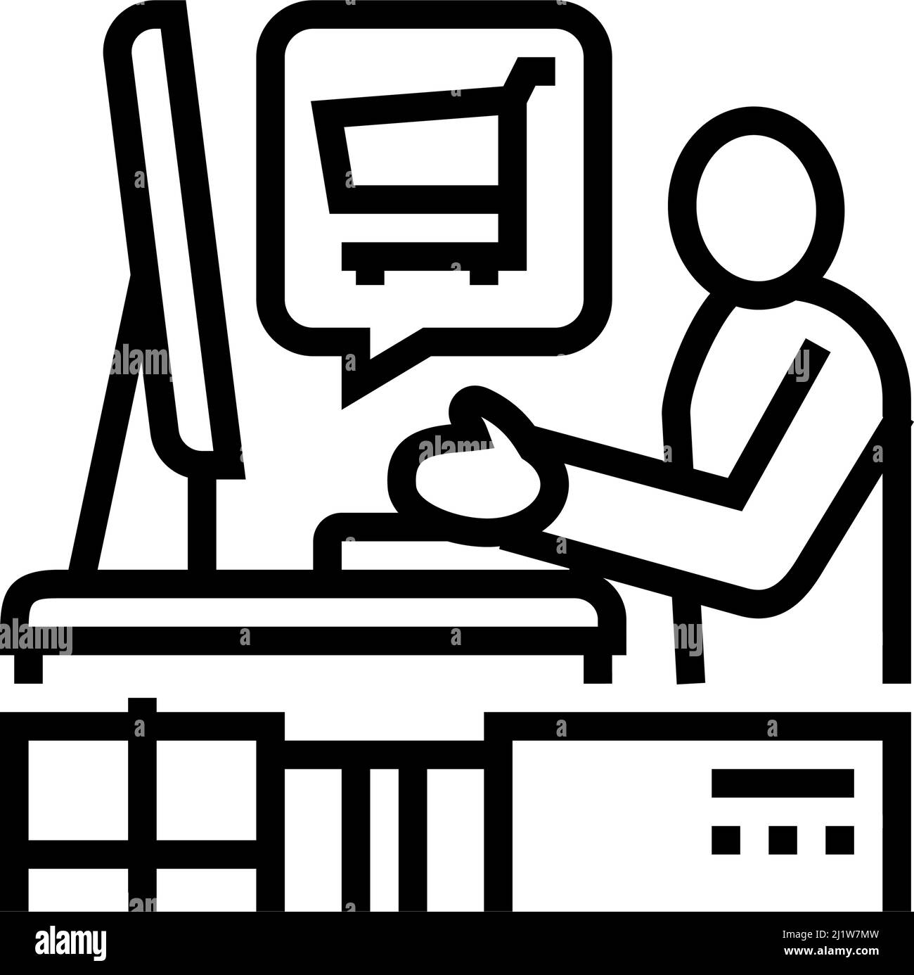 ecommerce store owner line icon vector illustration Stock Vector Image ...