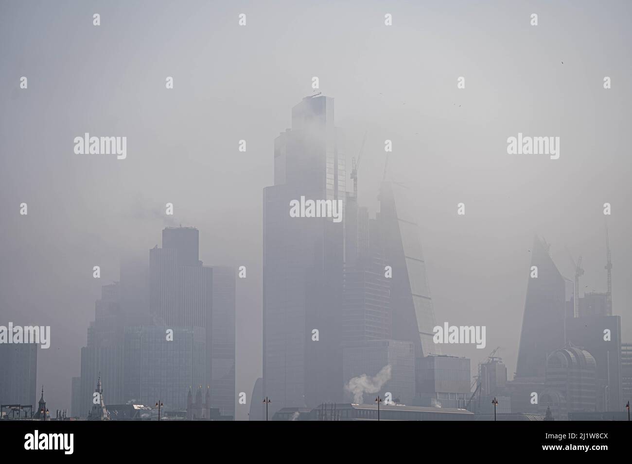 LONDON, UK. 28 March, 2022 . London city skyline and financial district ...
