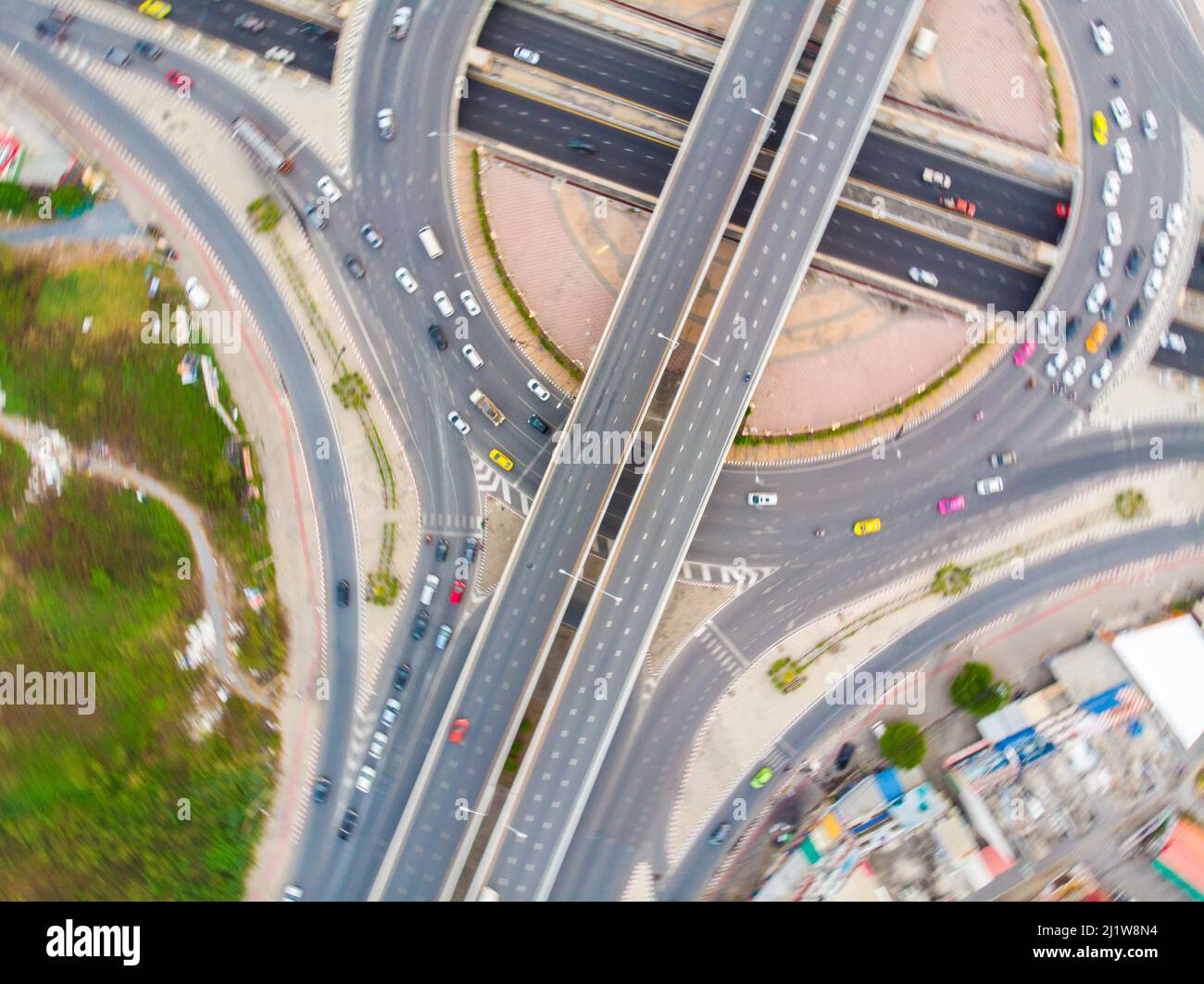 Aerial view night multilevel freeway hi-res stock photography and ...