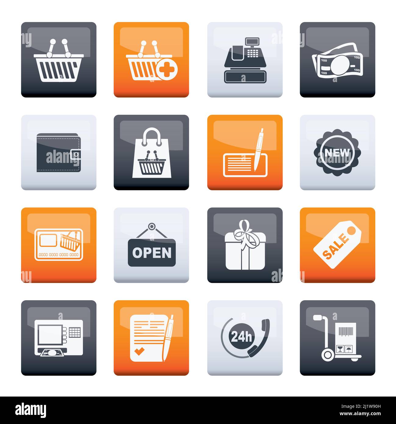 shopping and retail icons over color background - vector icon set Stock ...