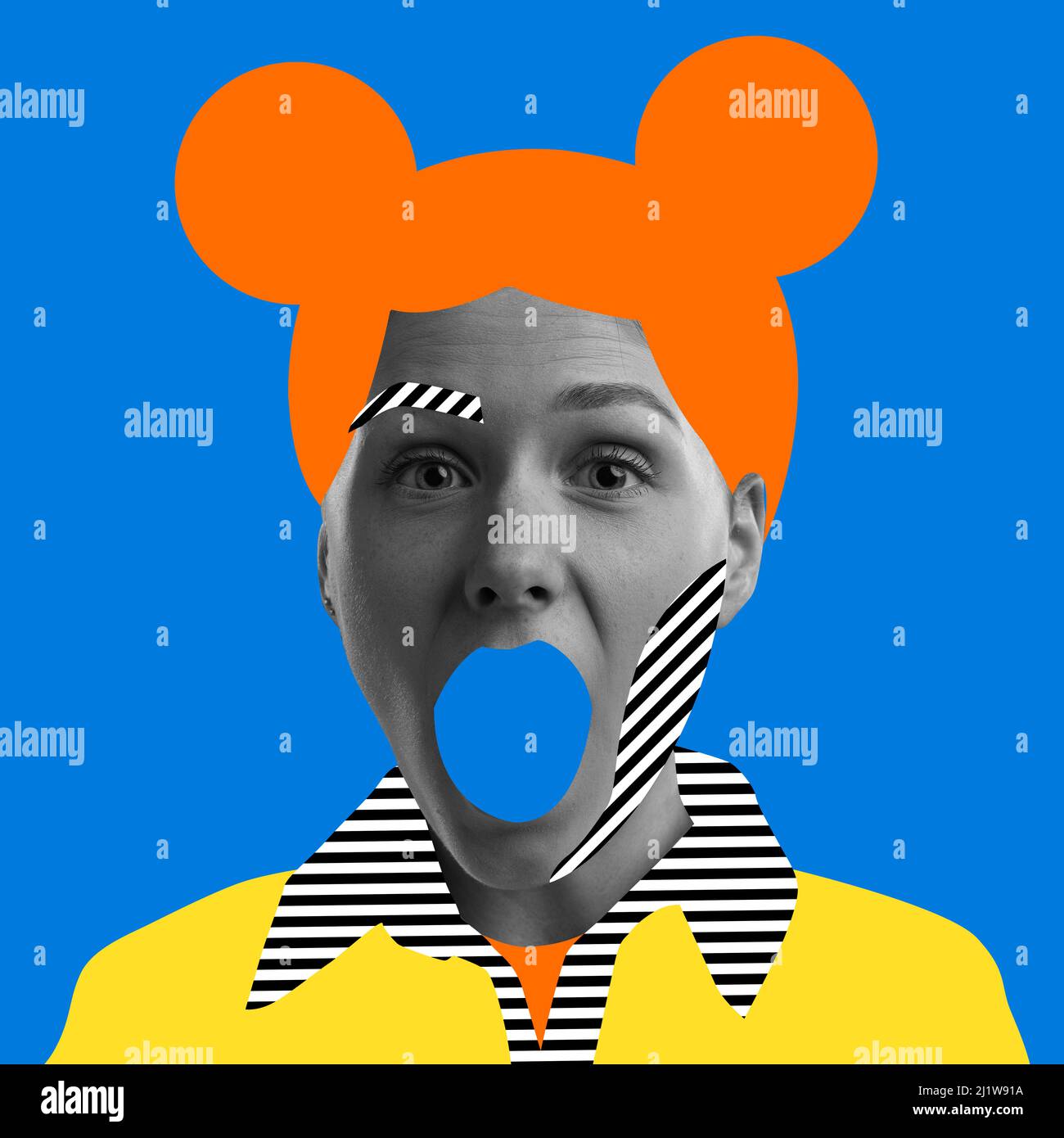 Contemporary colorful and conceptual bright art collage. Modern design ...