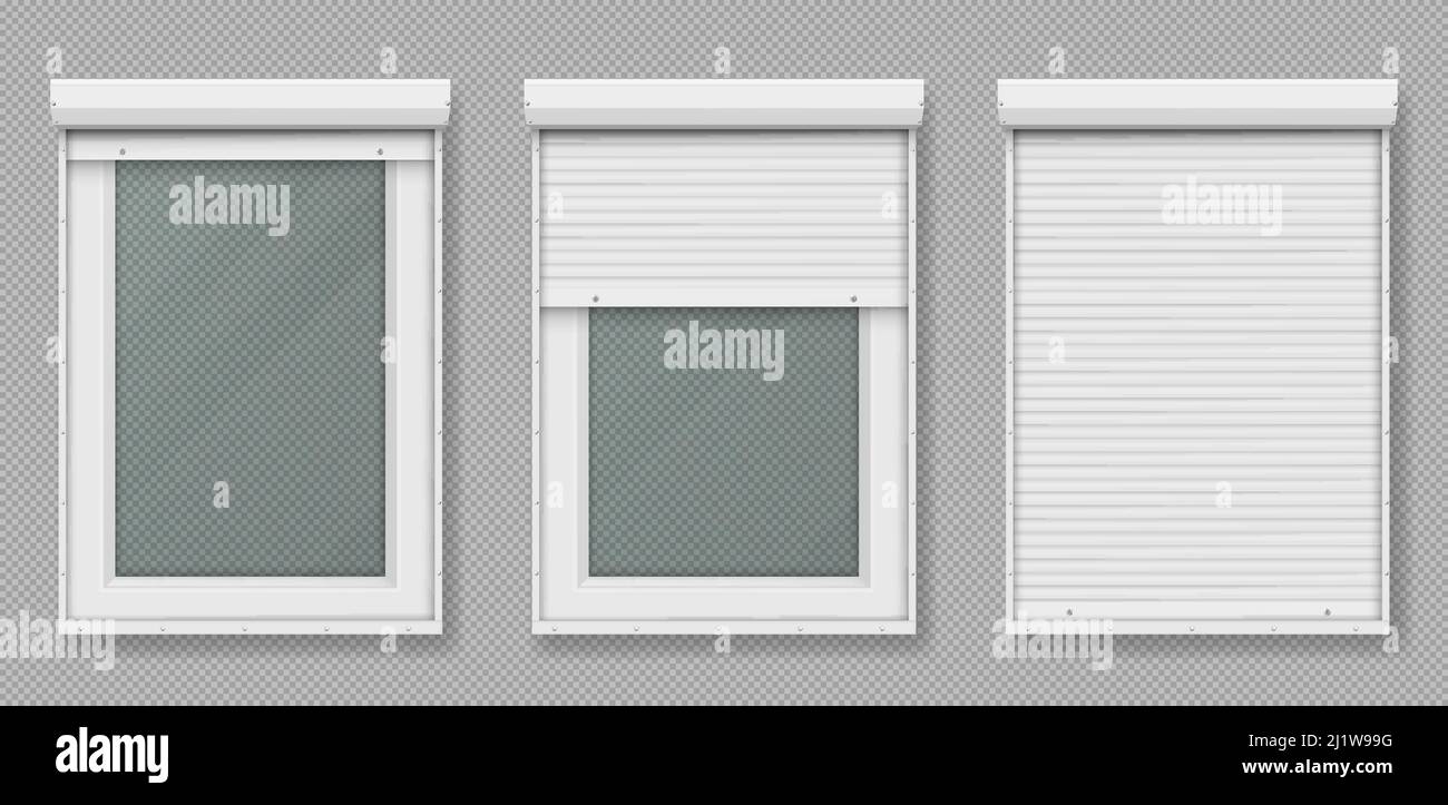 Plastic window with rolling shutter isolated on transparent background ...