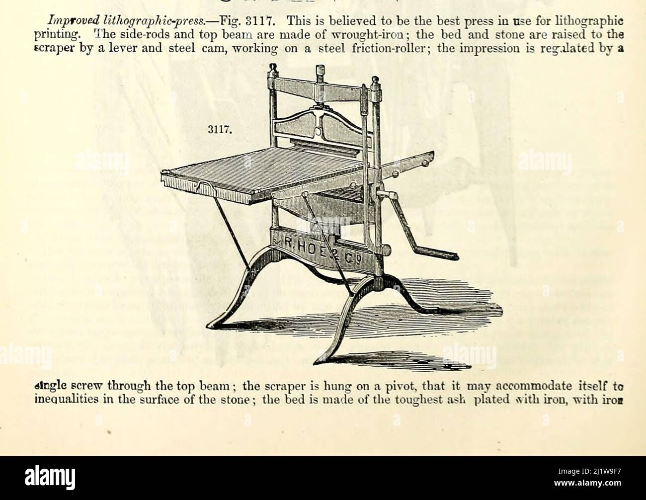 Improved Lithographic Printing Press from Appleton's dictionary of ...