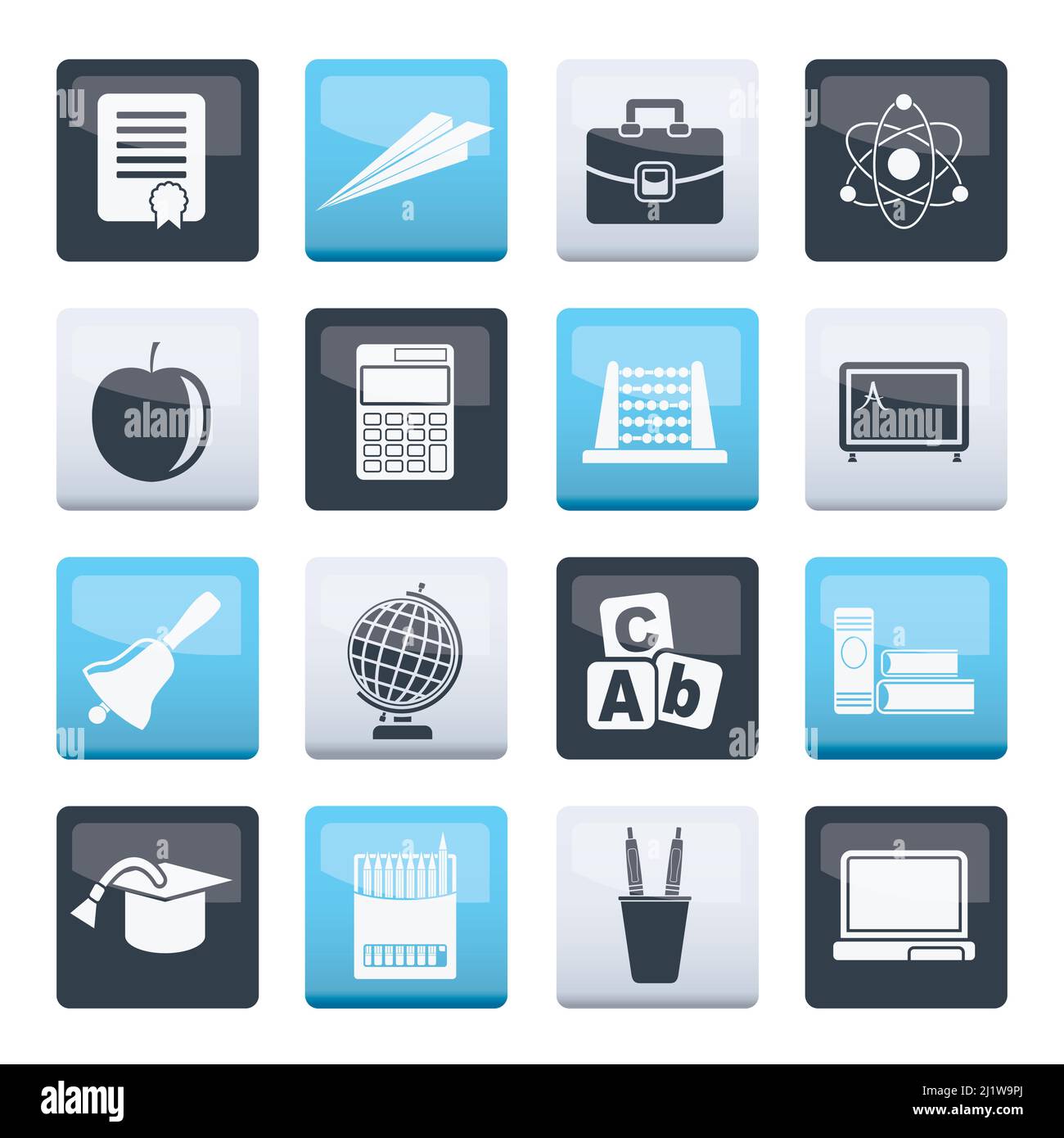 School and education icons over color background - vector icon set ...