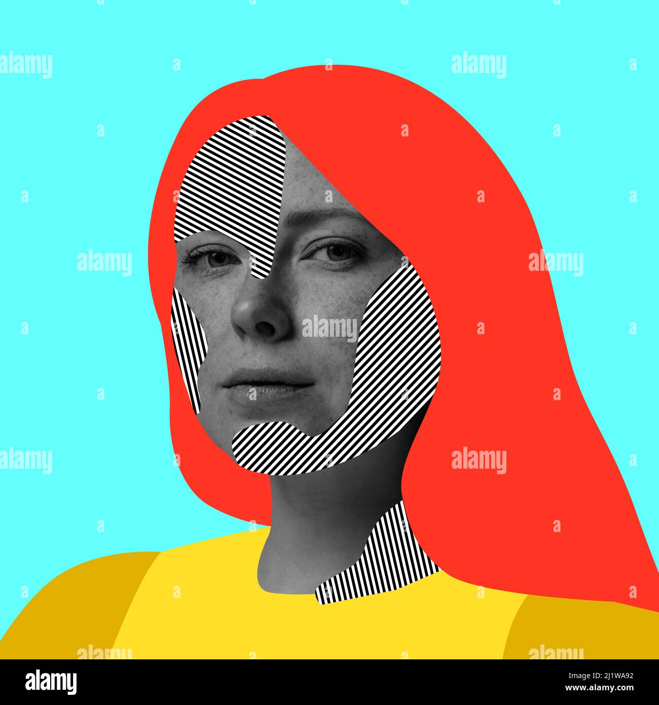 Contemporary colorful and conceptual bright art collage. Modern design ...