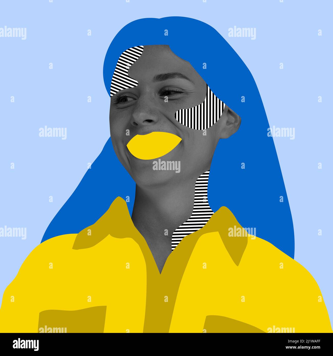 Contemporary colorful and conceptual bright art collage. Modern design ...