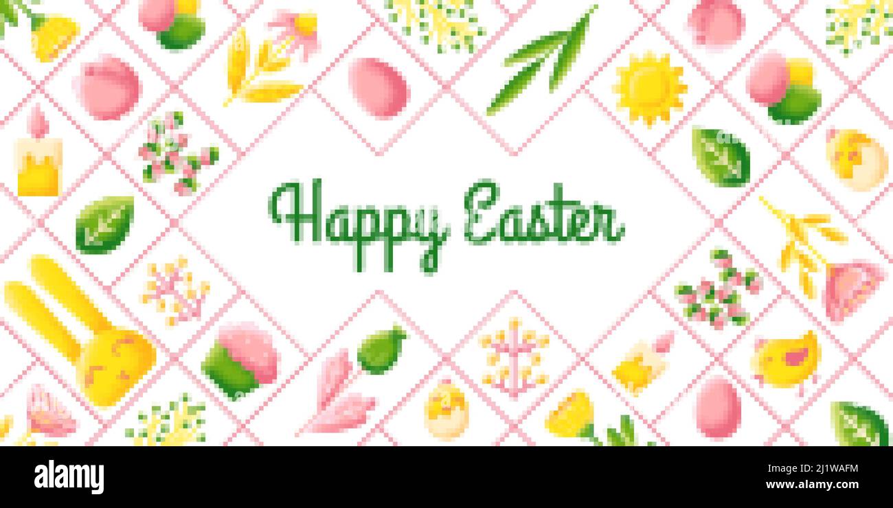 Easter banner template. Festive egg spring website or shop poster ...