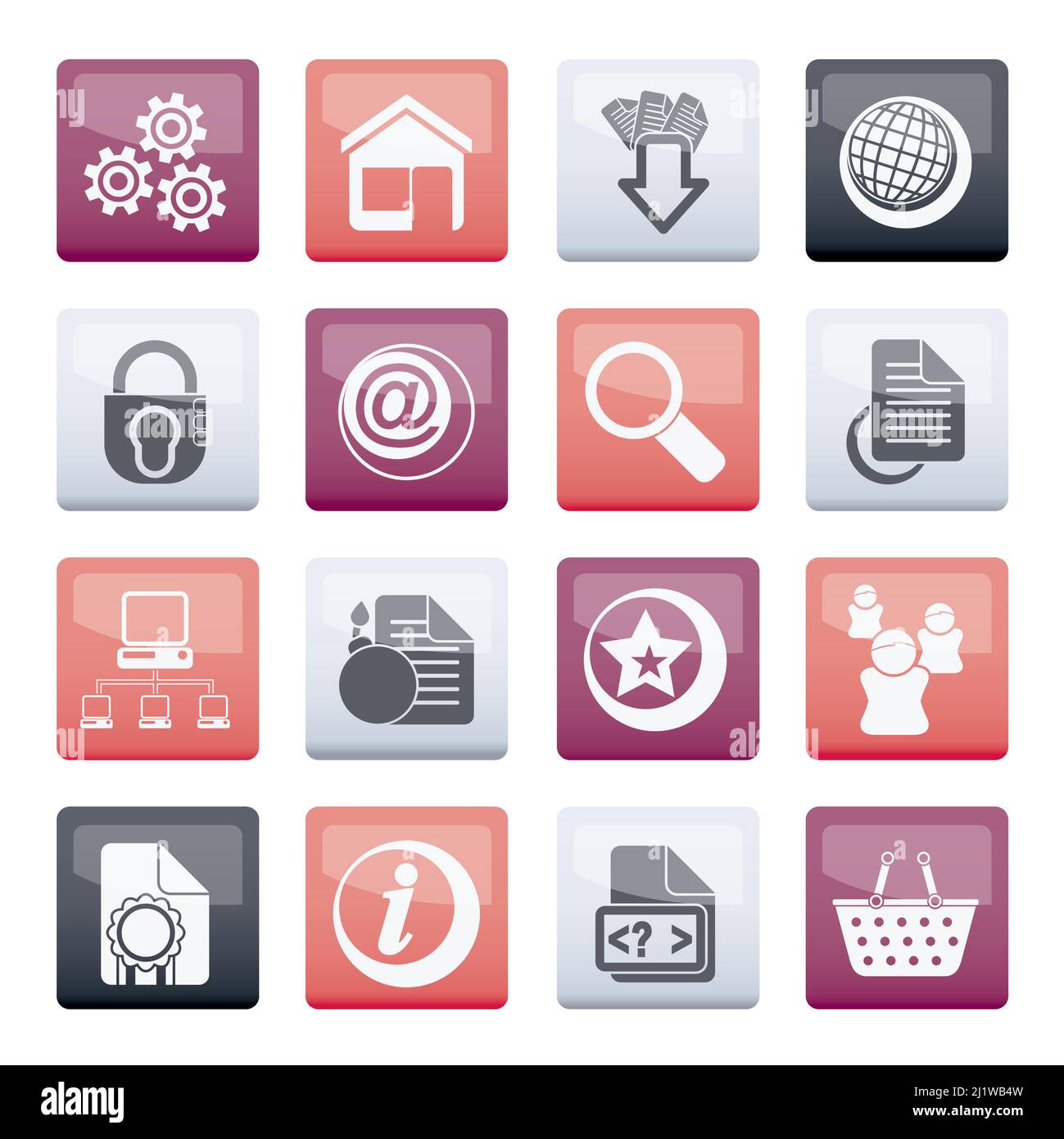 Website and internet icons over color background - vector icon set ...