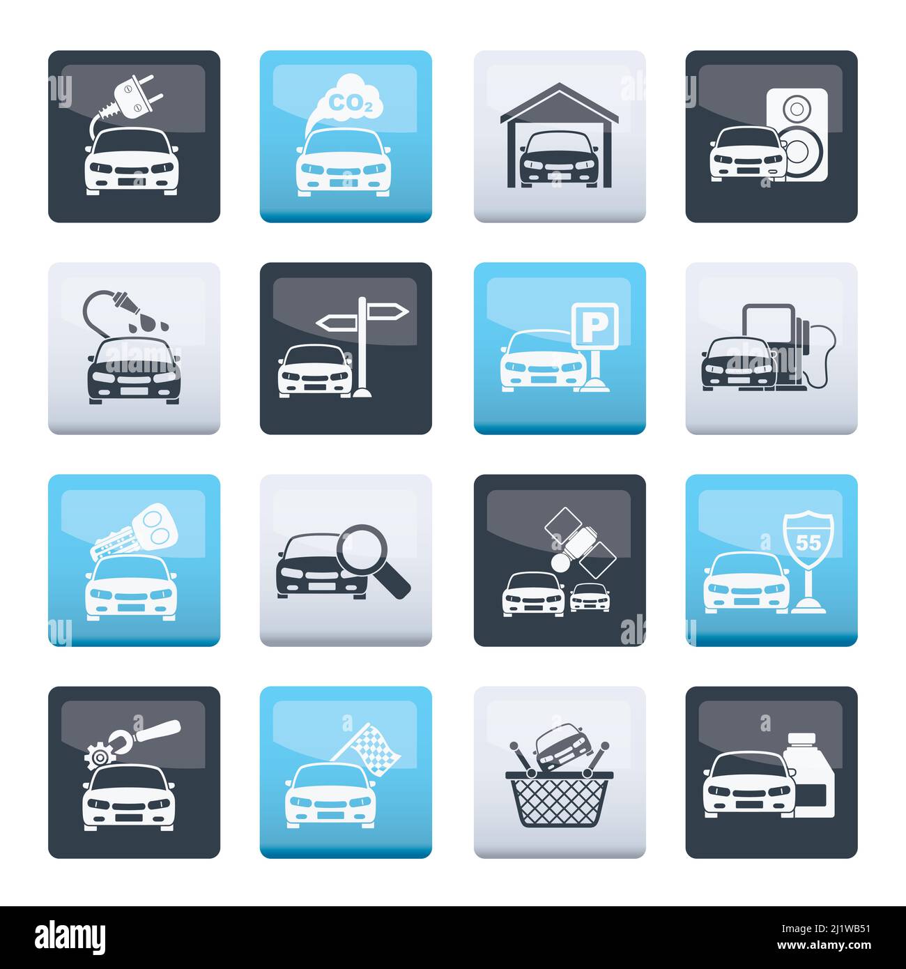 Car and road services icons over color background - vector icon set ...