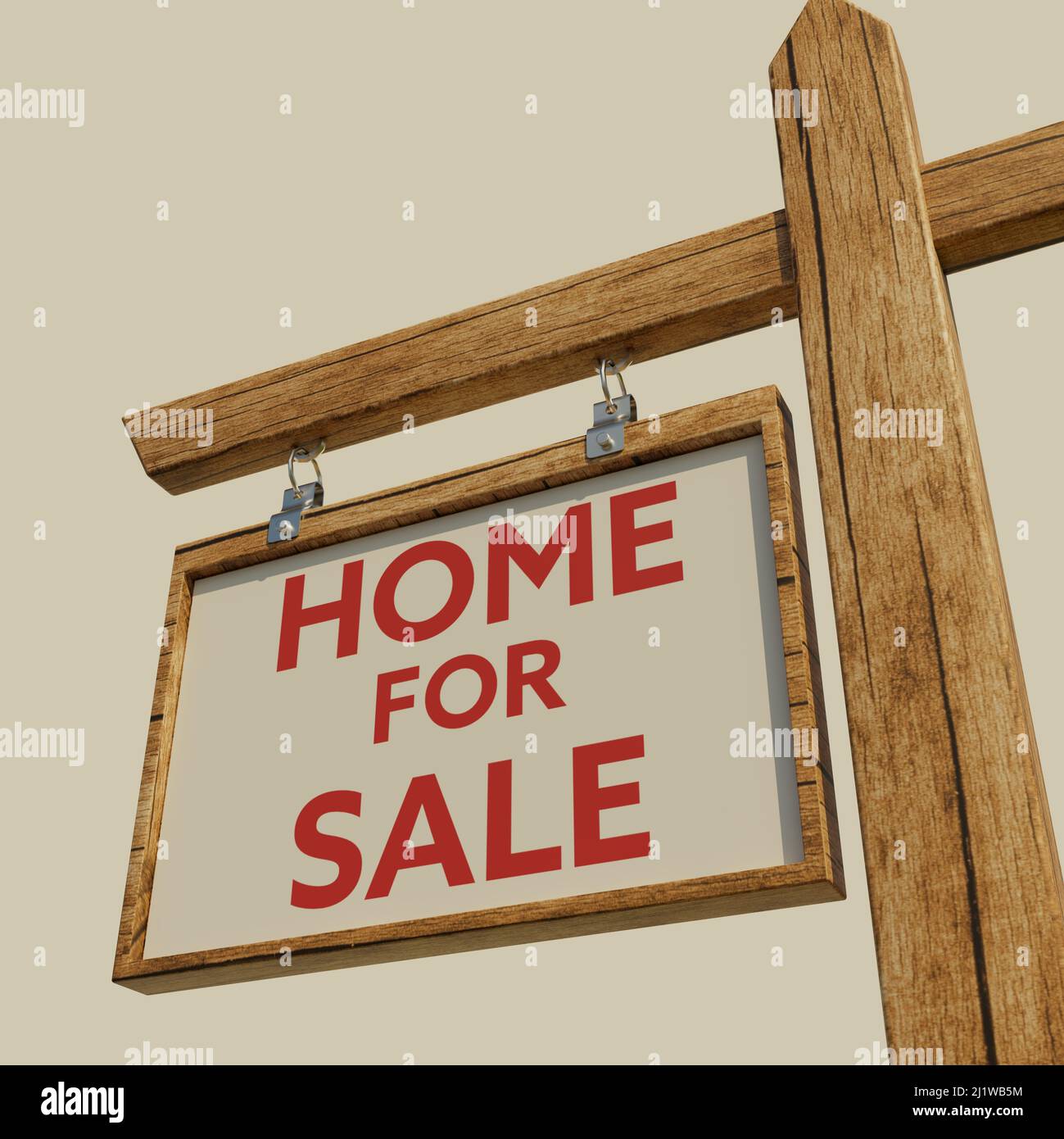 Home for sale wooden sign board. 3D rendering illustration Stock Photo ...