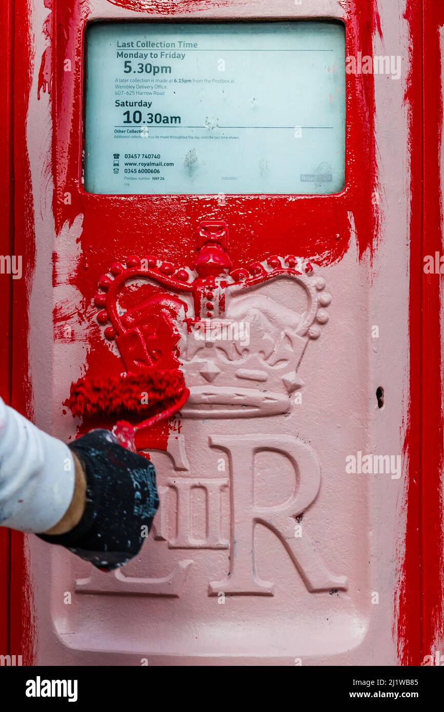 Wembley Park, UK. 28th March 2022.Royal Mails iconic red and black ...