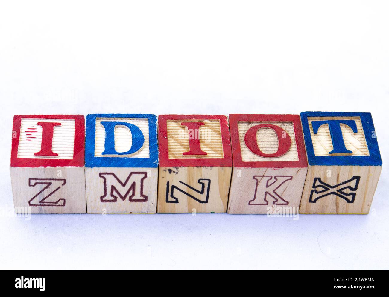 The term IDIOT visually displayed on a clear background with copy space ...