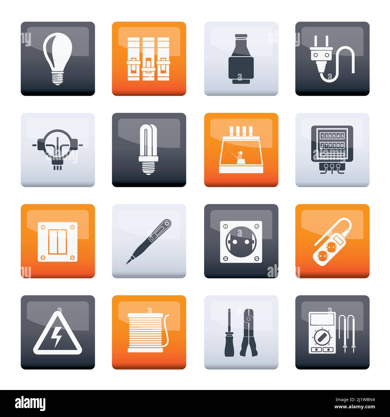 Electrical devices and equipment icons - vector icon set Stock Vector ...