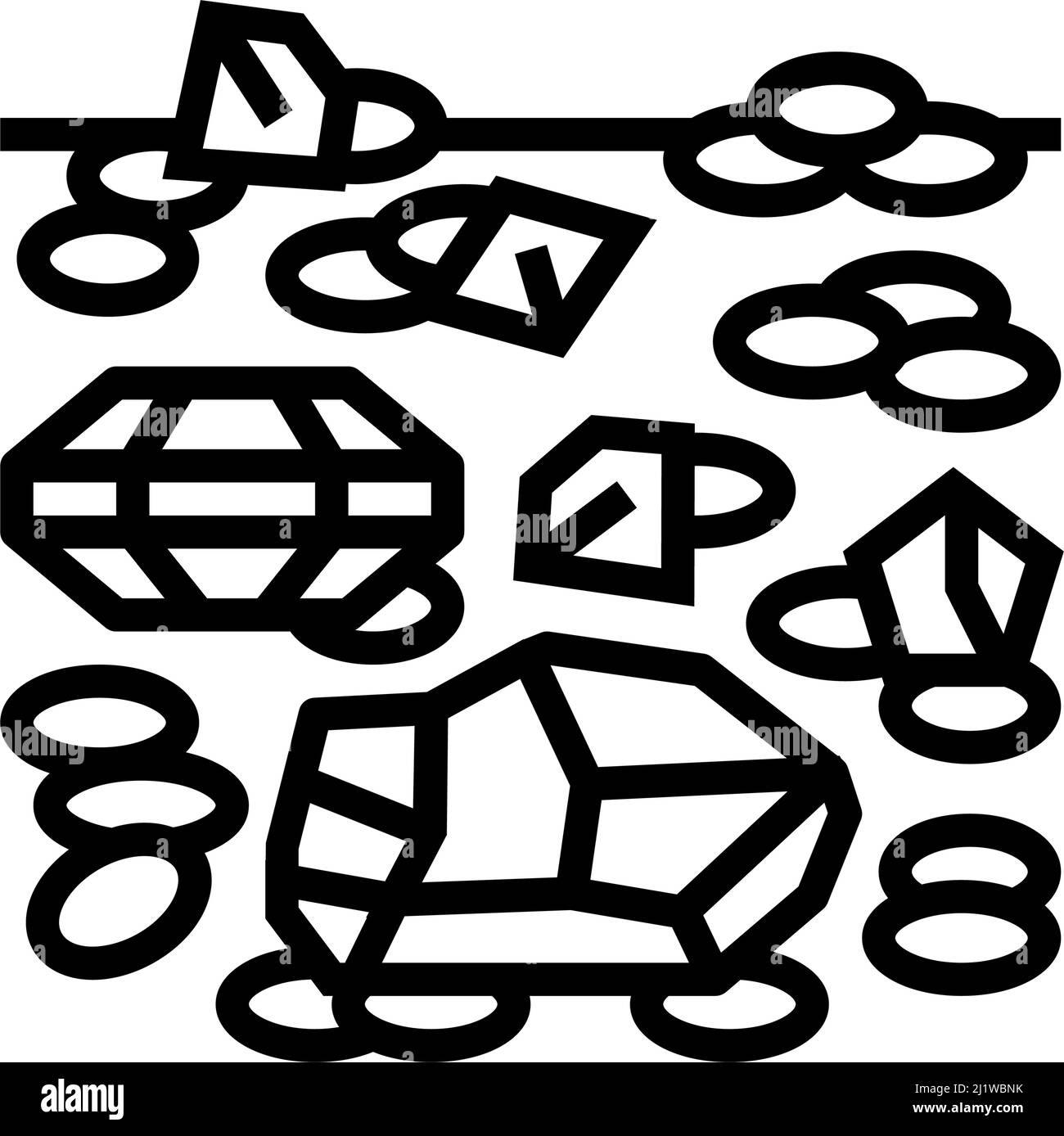 gem stone line icon vector illustration Stock Vector Image & Art - Alamy