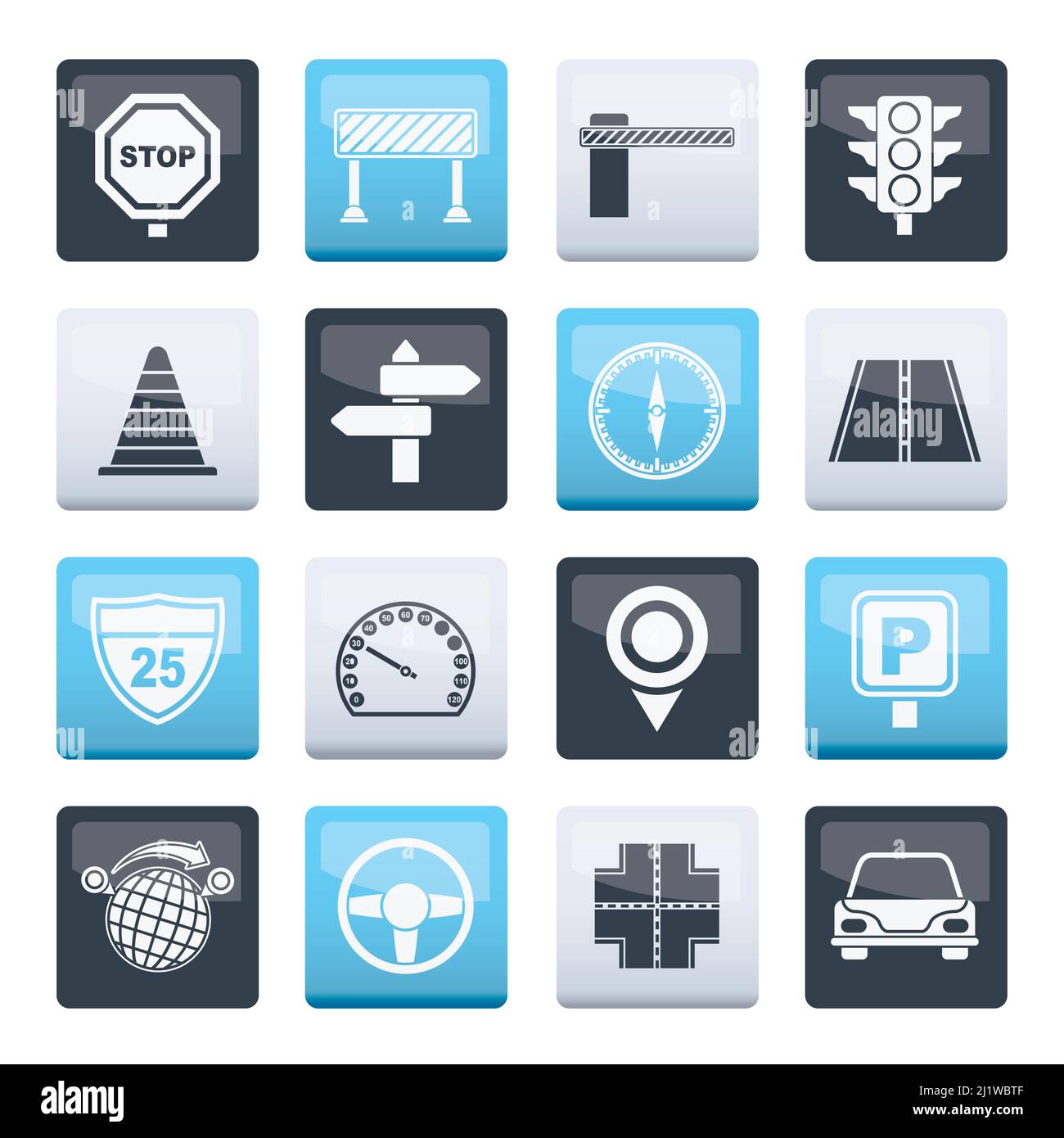 Road and Traffic Icons - vector icon set Stock Vector Image & Art - Alamy