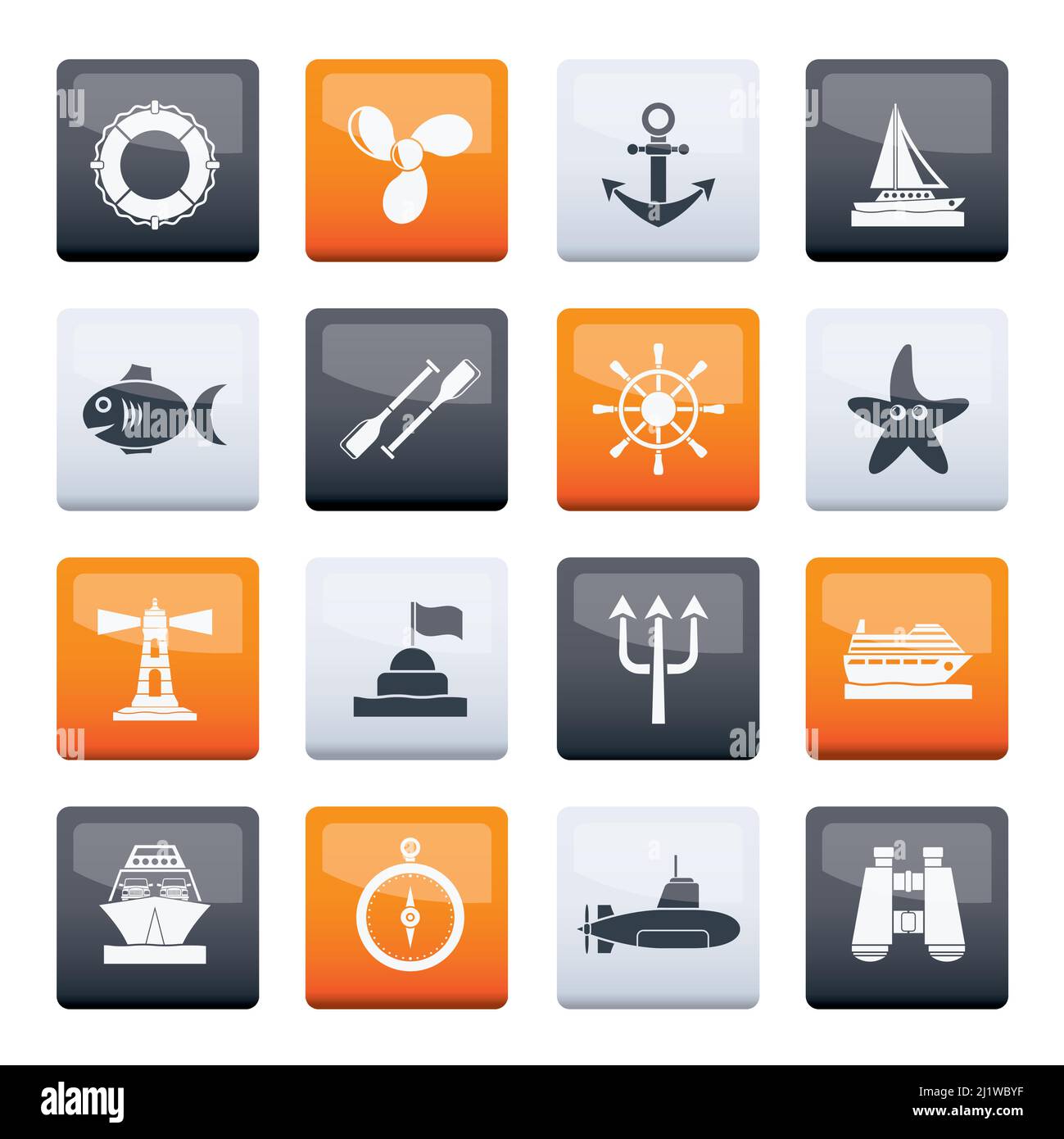 Marine and sea icons - vector icon set Stock Vector Image & Art - Alamy