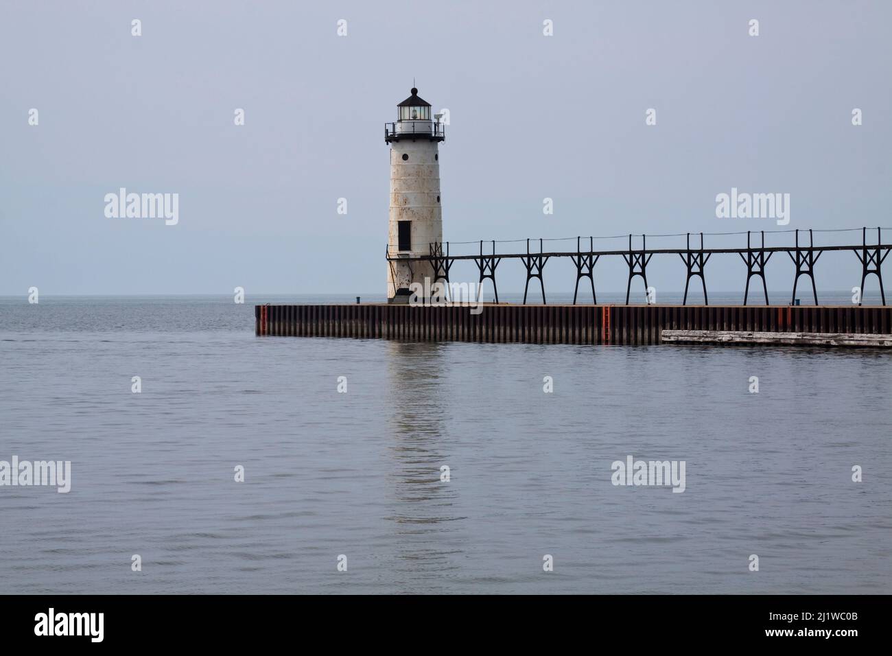 Manistee Pier Lighthouse Along Lake Michigan Stock Photo - Alamy