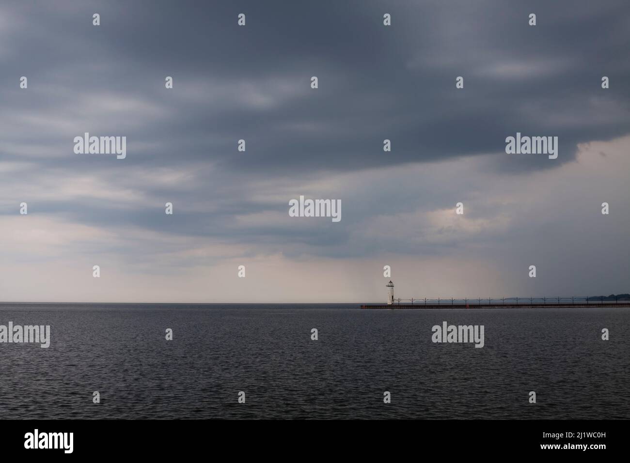 Manistee Pier Lighthouse Along Lake Michigan Stock Photo - Alamy