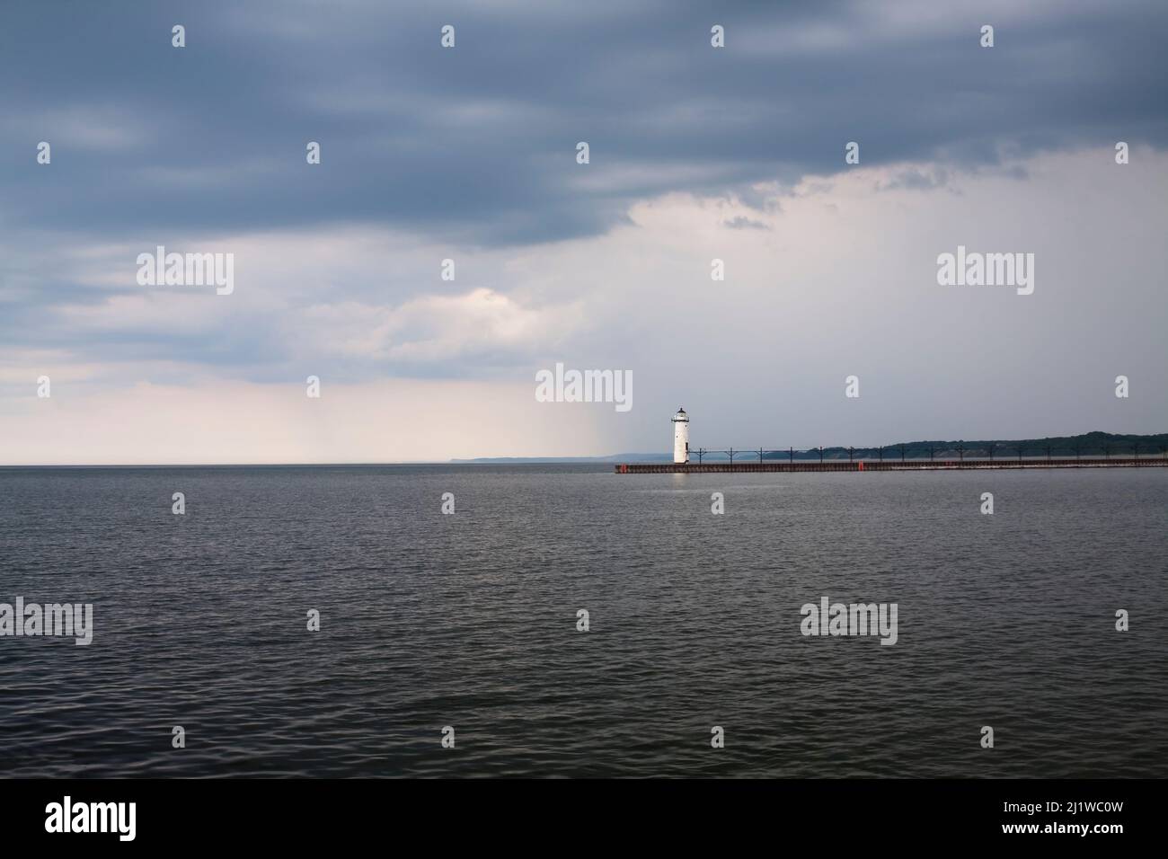 Manistee Pier Lighthouse Along Lake Michigan Stock Photo - Alamy