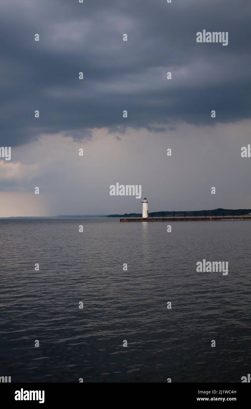 Manistee Pier Lighthouse Along Lake Michigan Stock Photo - Alamy