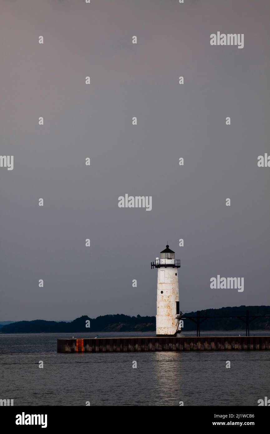 Manistee Pier Lighthouse Along Lake Michigan Stock Photo - Alamy