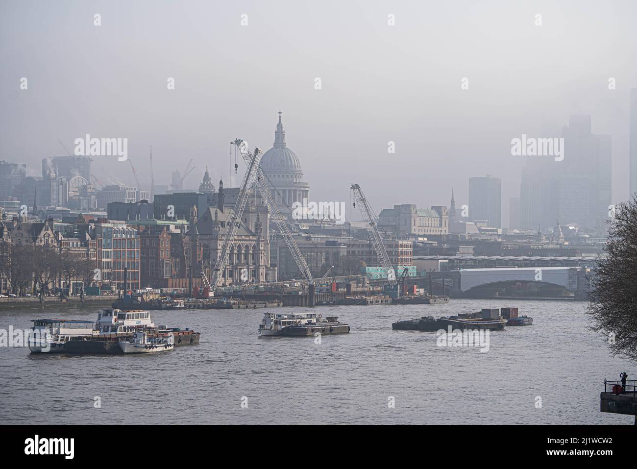 LONDON, UK. 28 March, 2022 . London city skyline and financial district ...