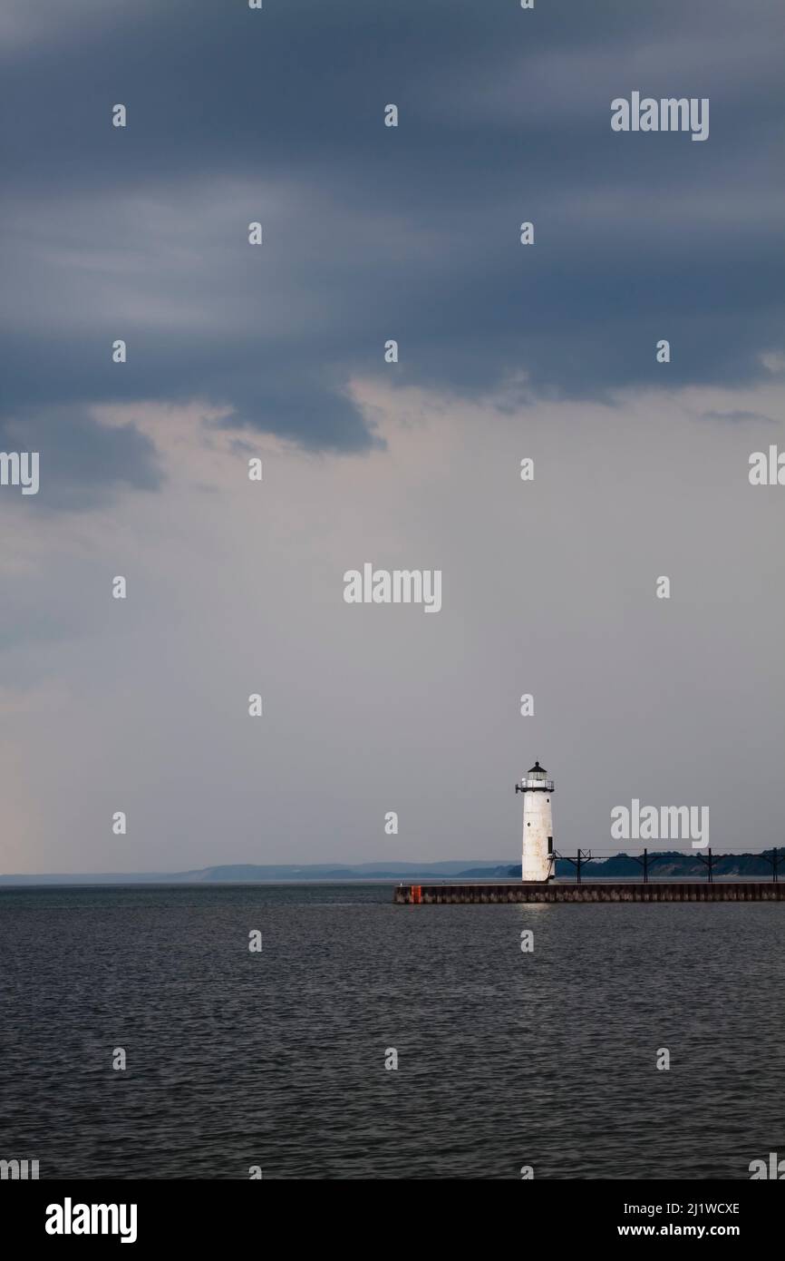 Manistee Pier Lighthouse Along Lake Michigan Stock Photo - Alamy