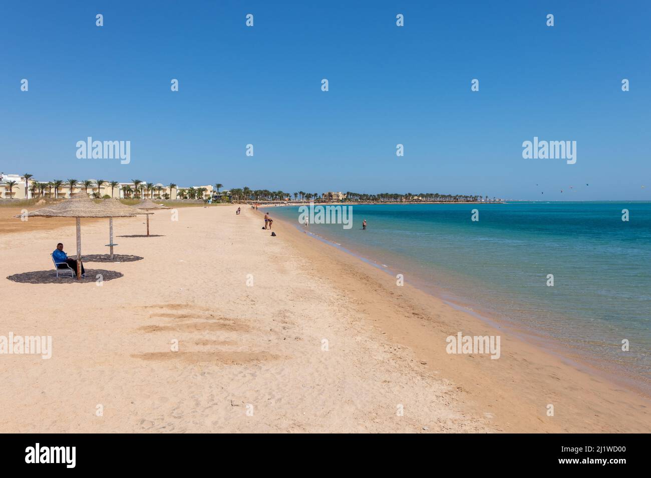 Hurghada, Egypt - September 25 2021: A nice sunny day on the beach at ...