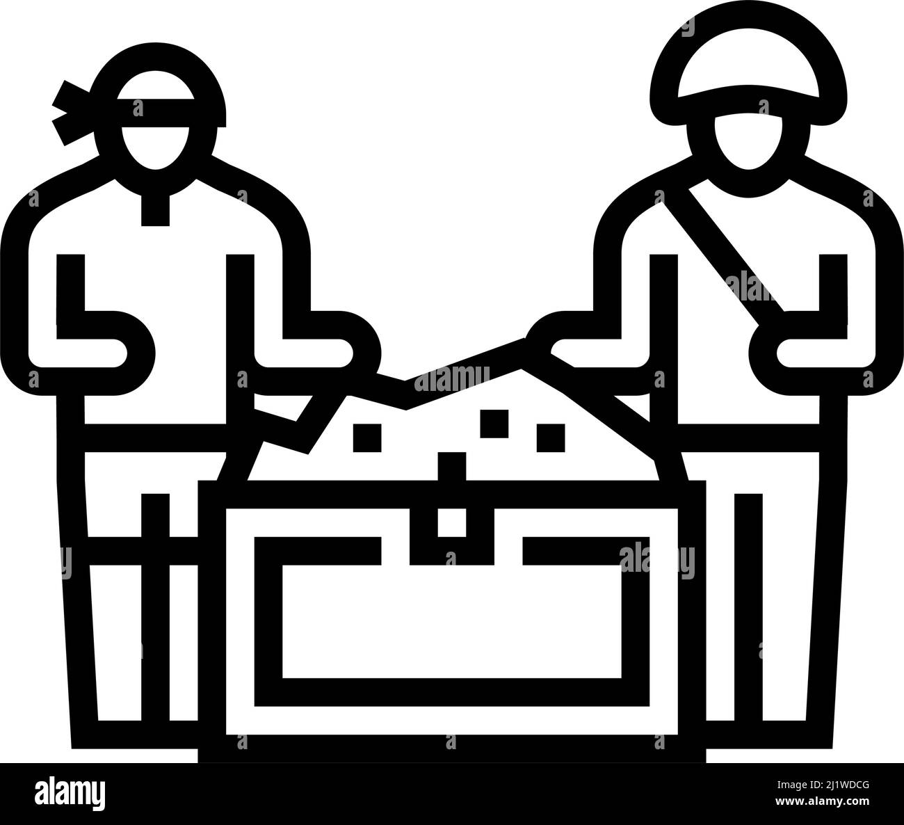 pirate treasure line icon vector illustration Stock Vector Image & Art ...