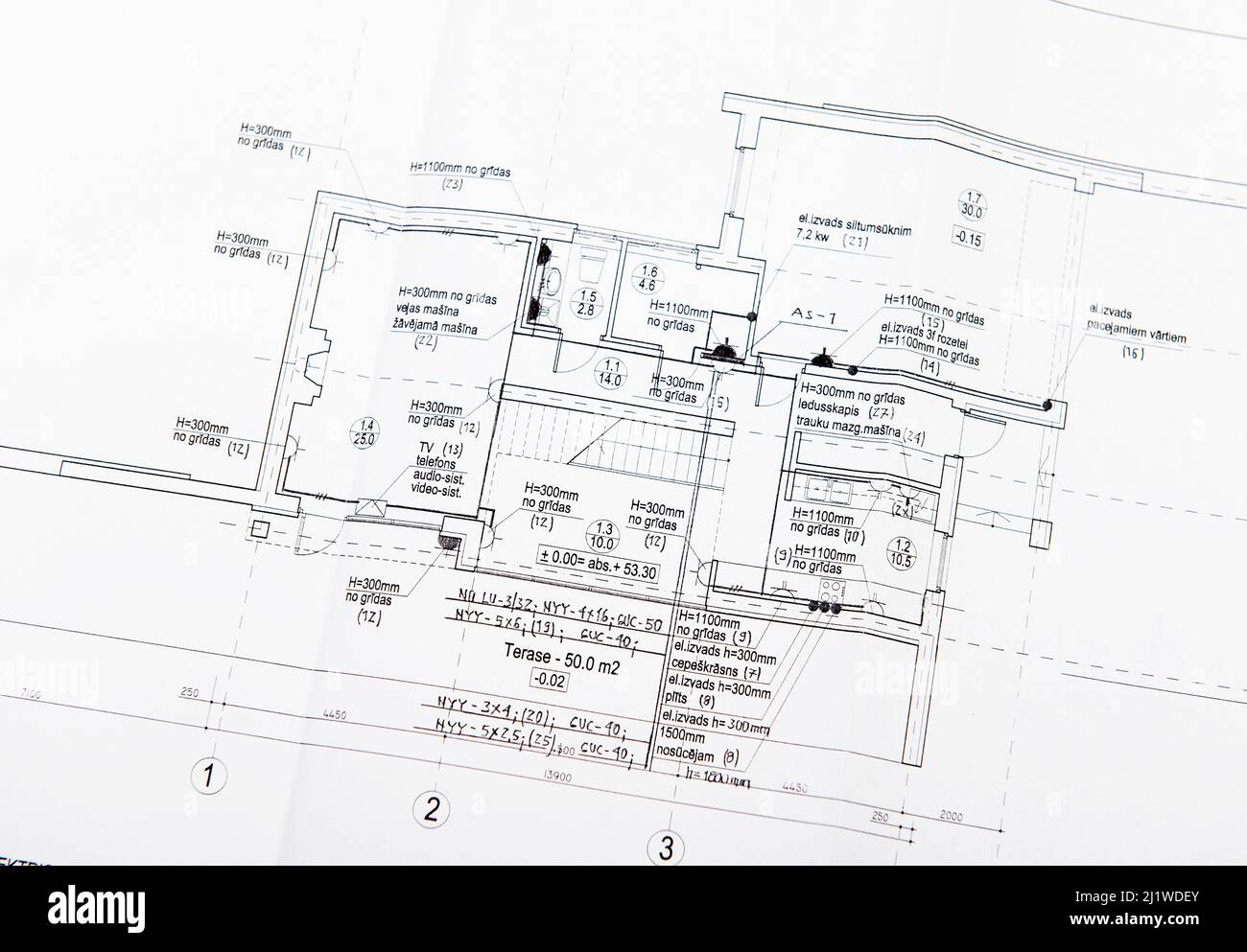 Structural details drawing. Close up view. Architectural or engineering ...