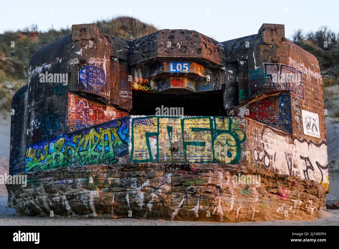 WWII blockhaus, Leffrincoucke, Nord, Hauts-de-France, France Stock ...