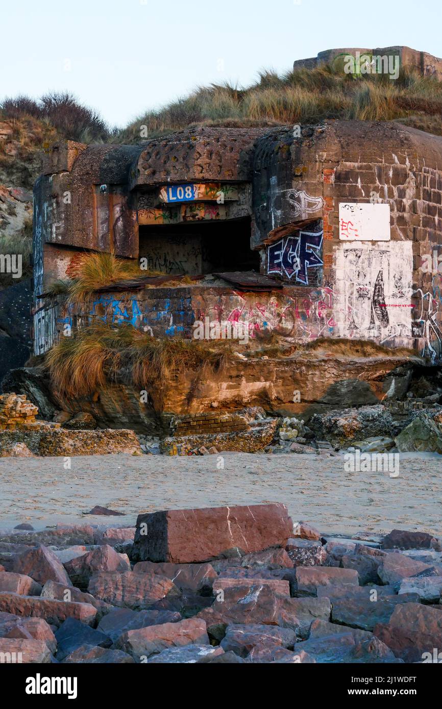 WWII blockhaus, Leffrincoucke, Nord, Hauts-de-France, France Stock ...