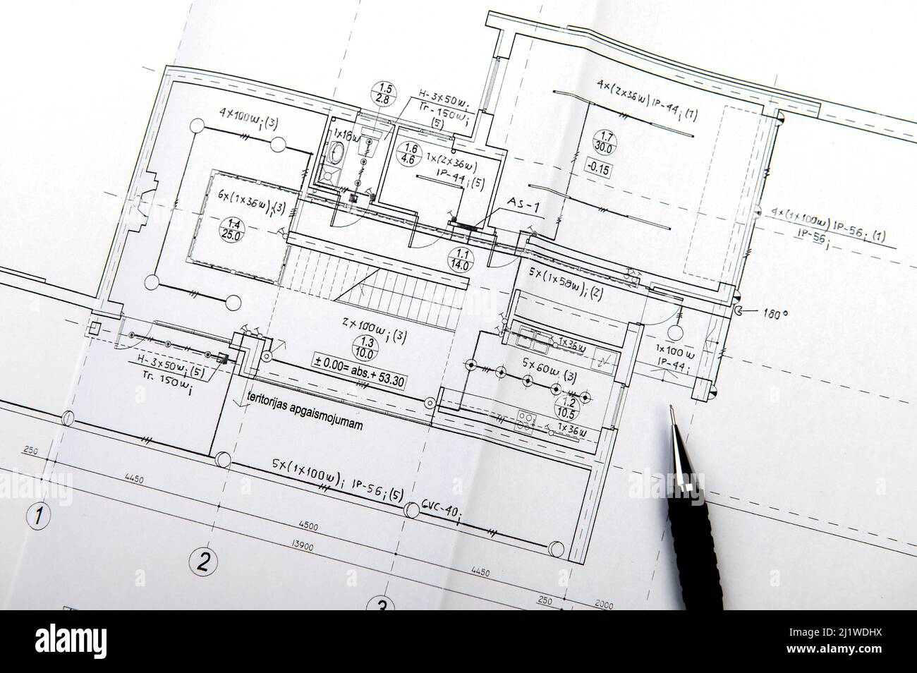 Structural details drawing. Close up view. Architectural or engineering ...