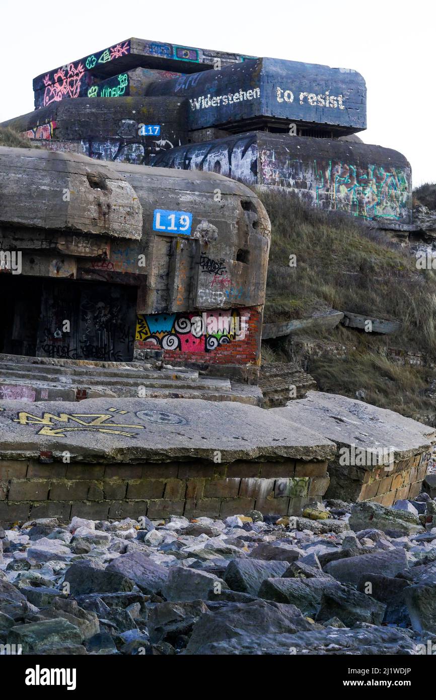 WWII blockhaus, Leffrincoucke, Nord, Hauts-de-France, France Stock ...