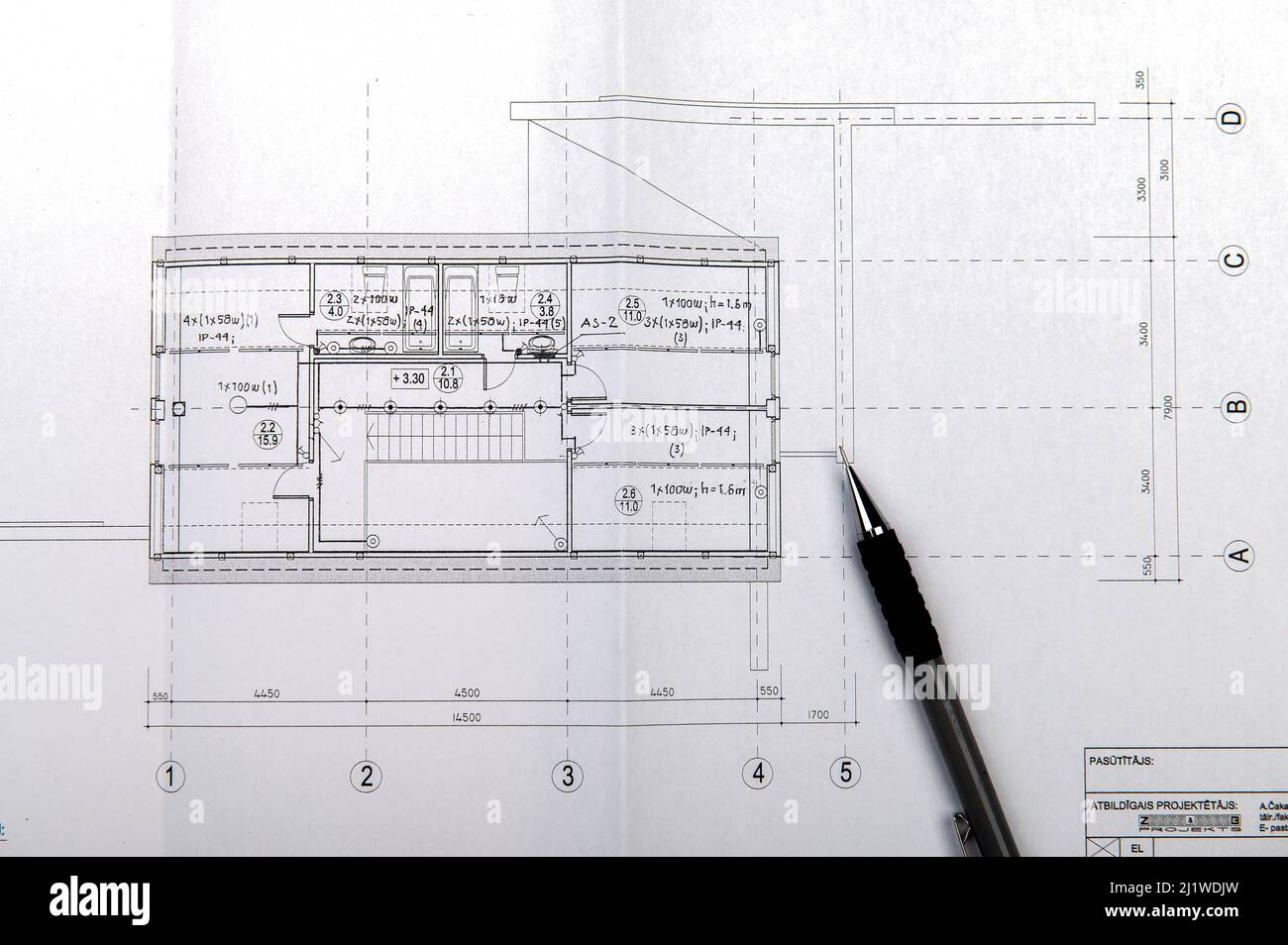Structural details drawing. Close up view. Architectural or engineering ...