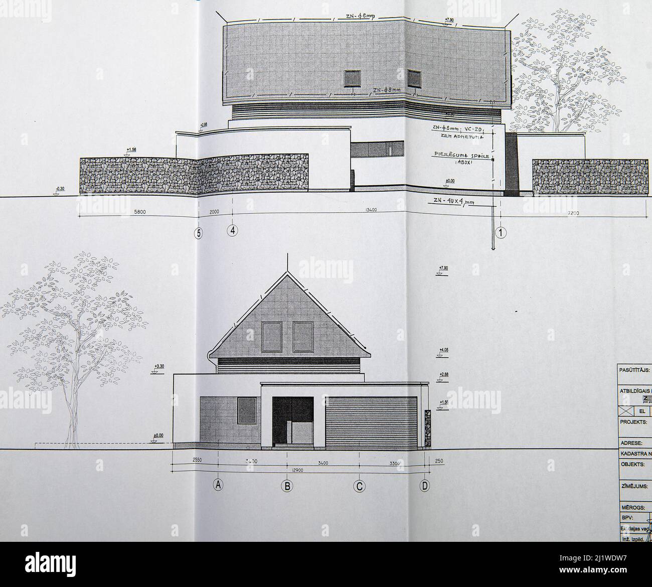 Structural details drawing. Close up view. Architectural or engineering ...