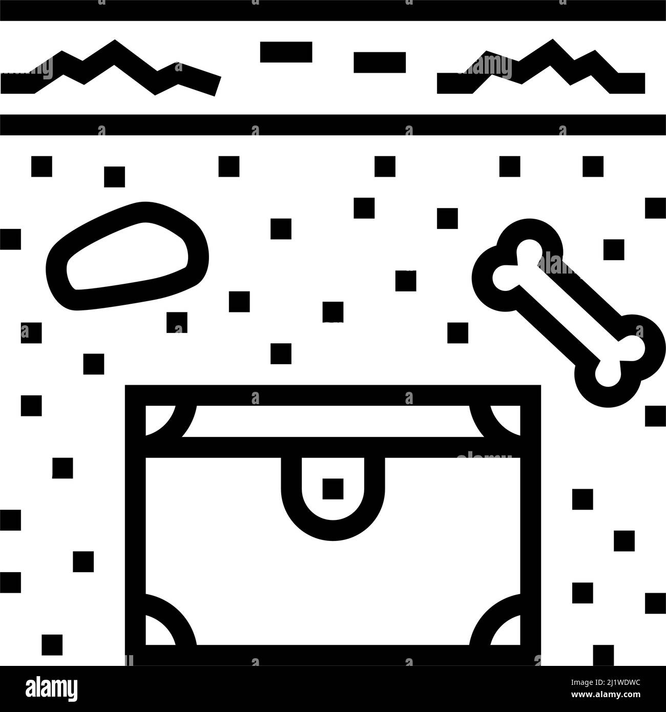 buried chest line icon vector illustration Stock Vector Image & Art - Alamy