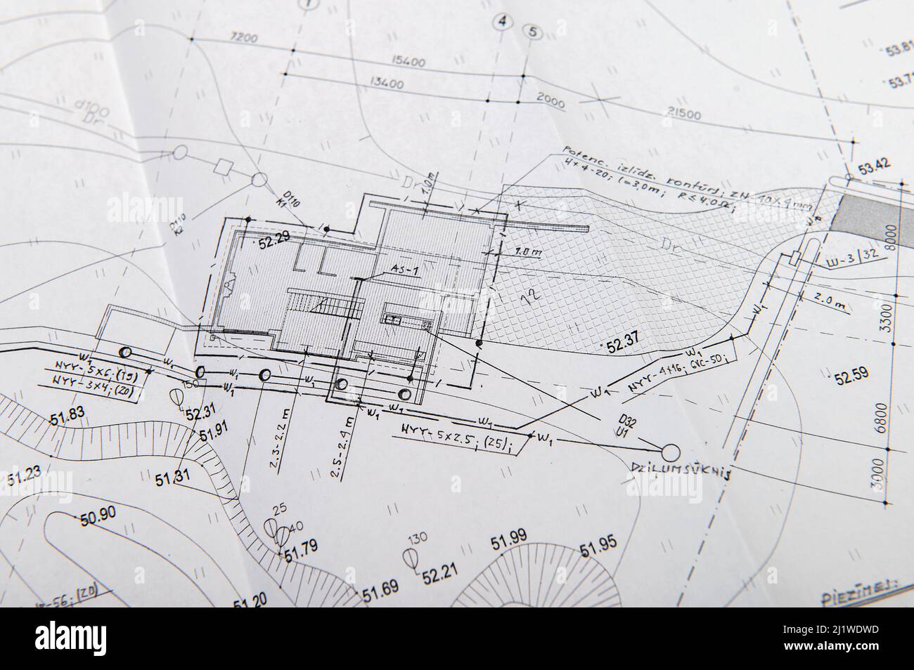 Structural details drawing. Close up view. Architectural or engineering ...