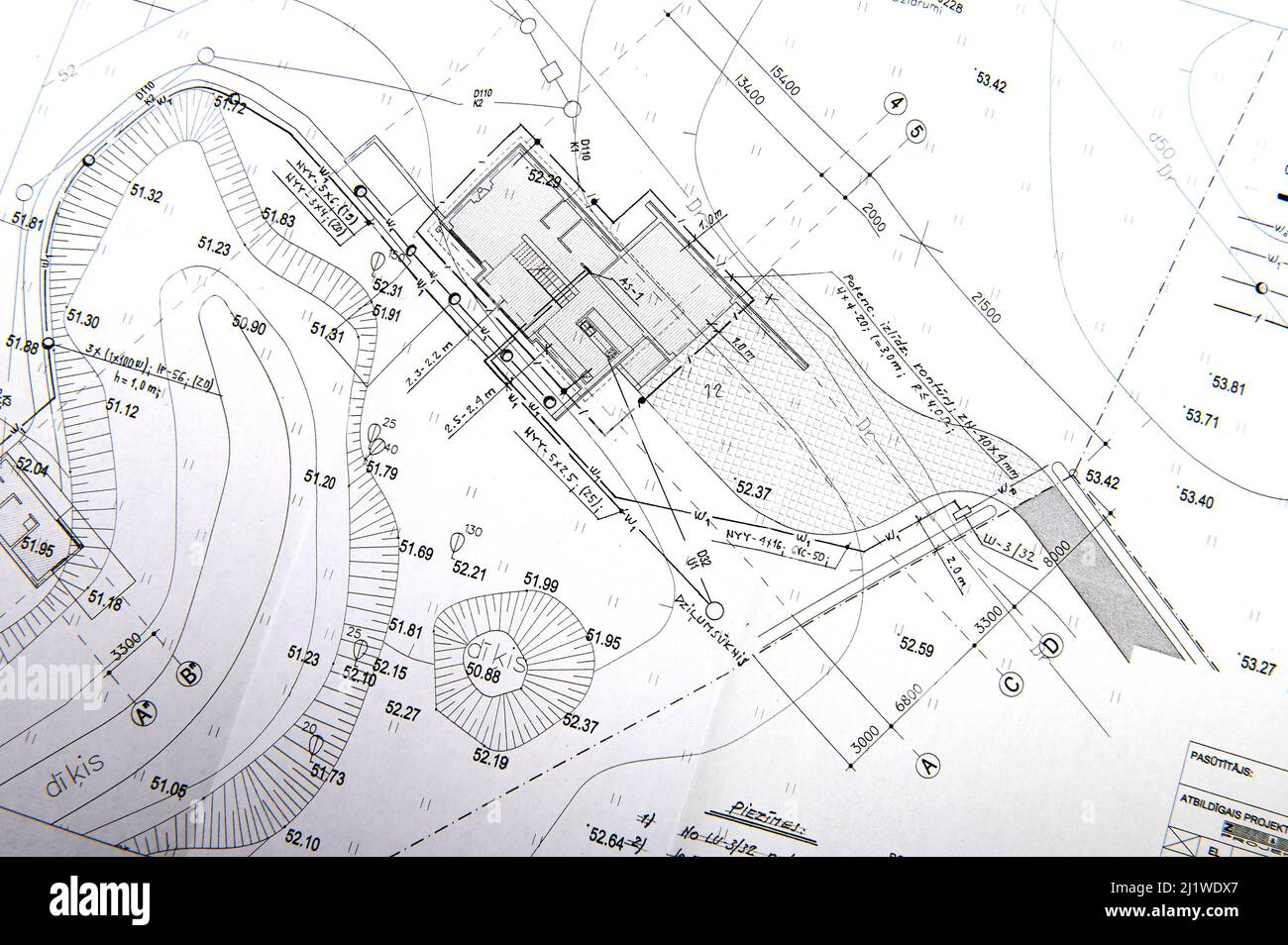 Structural details drawing. Close up view. Architectural or engineering ...