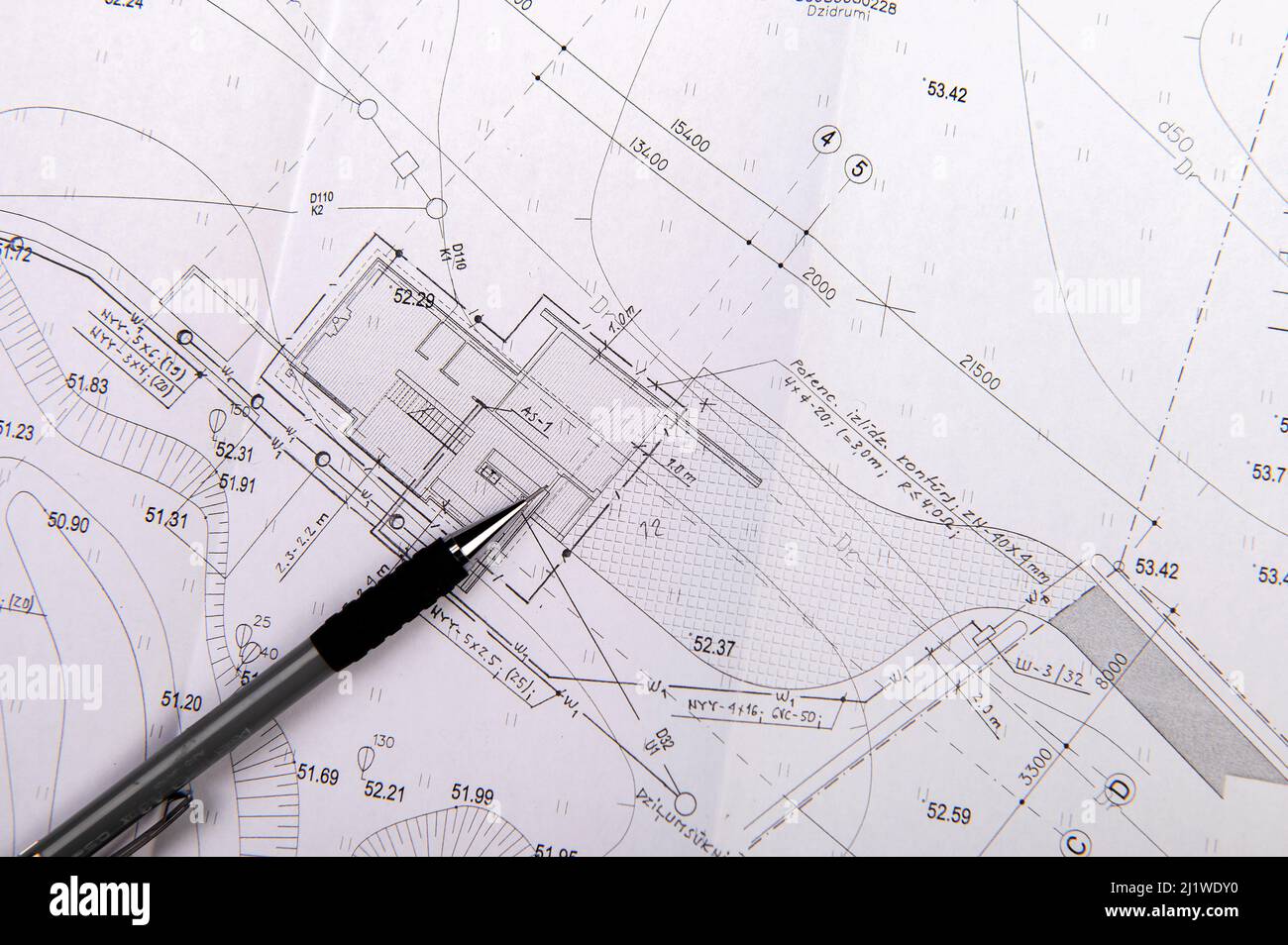 Structural details drawing. Close up view. Architectural or engineering ...
