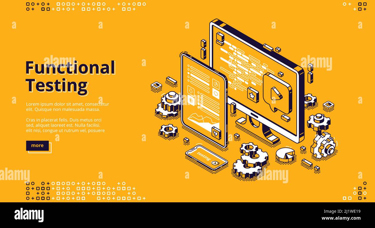 Software testing isometric landing page. Functional test, mobile ... Software testing isometric landing page. Functional test, mobile ...
