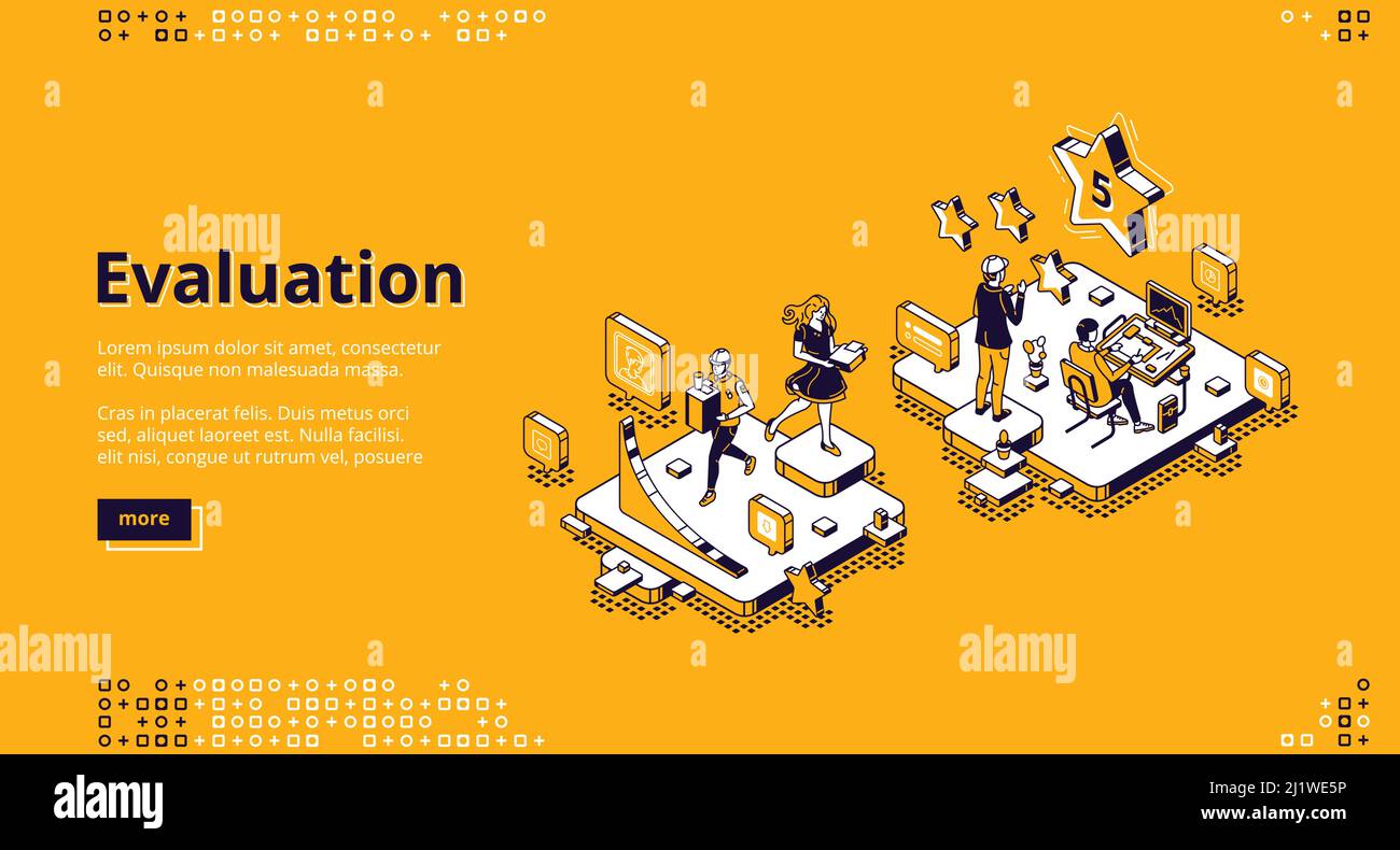 Evaluation banner. Customer review, feedback about quality, experience ...