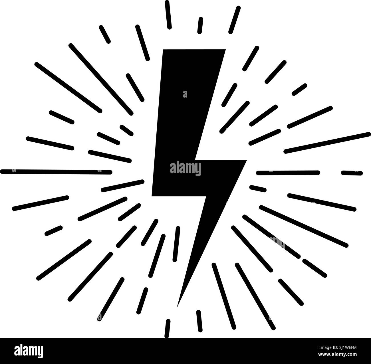 Electric energy symbol. Lightning flash black sign Stock Vector Image ...