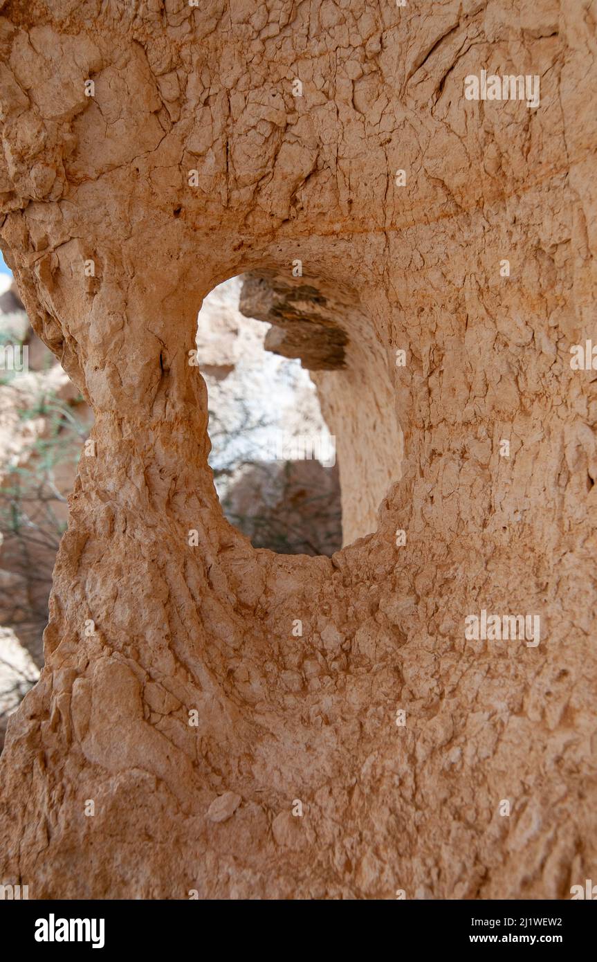 Naturally Eroded rock face Photographed at Wadi Peres A seasonal ...