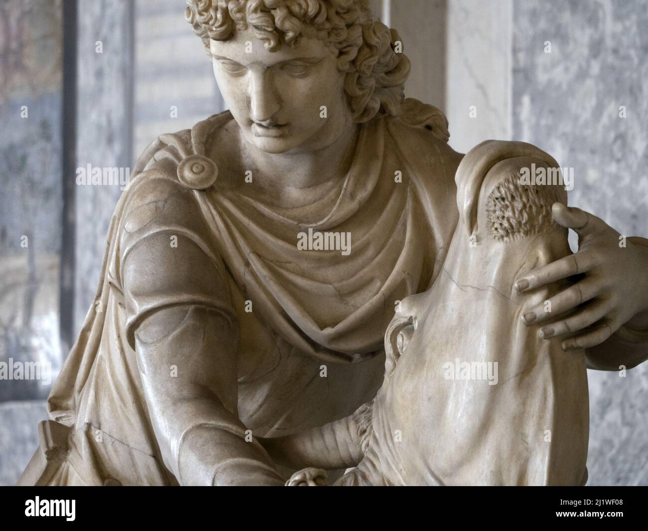 Roman statue animal old marble sculpture detail cow Stock Photo - Alamy