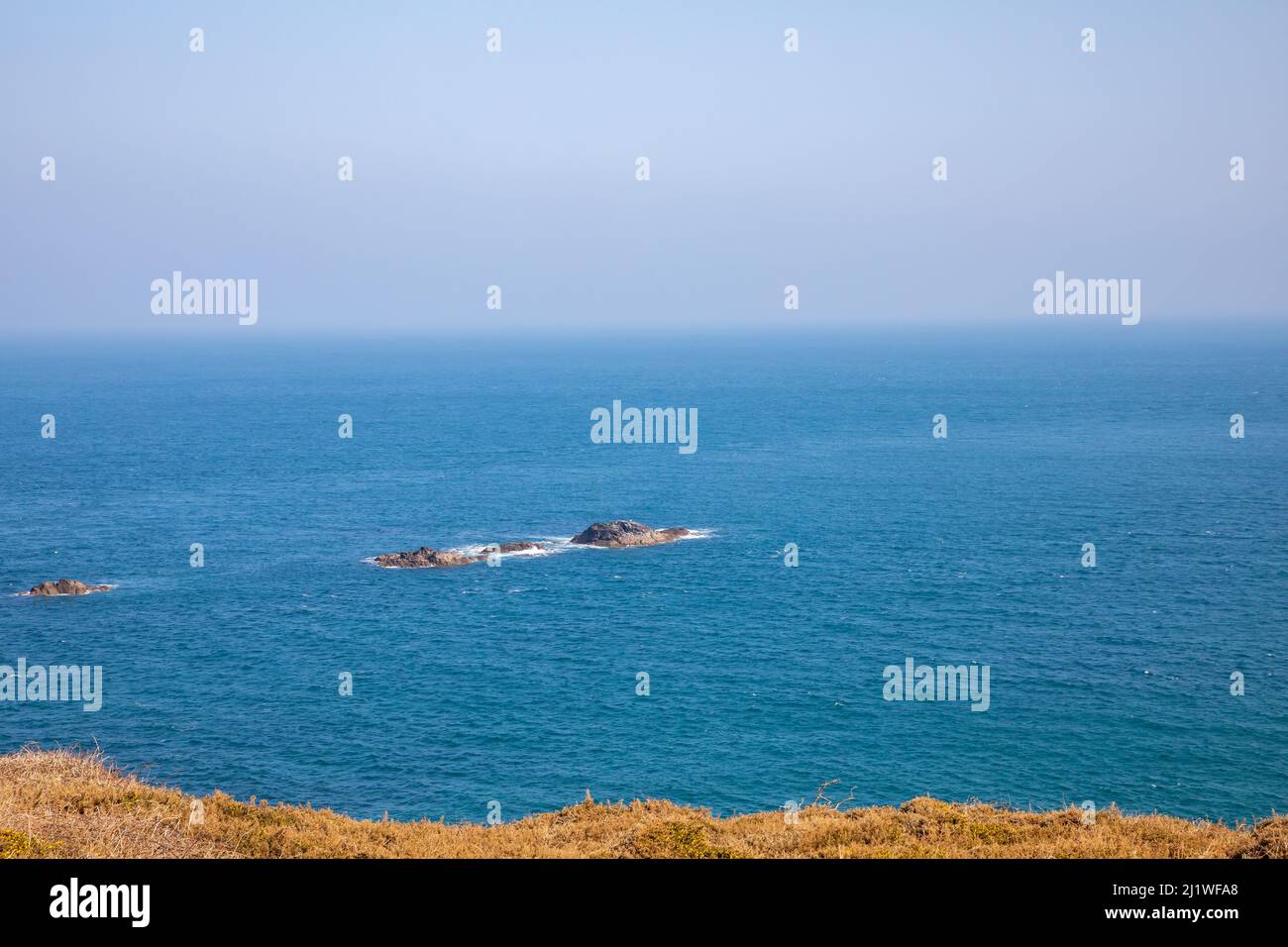 A view of the Celtic Sea & rocks from Pendeen, Cornwall,uk Stock Photo ...
