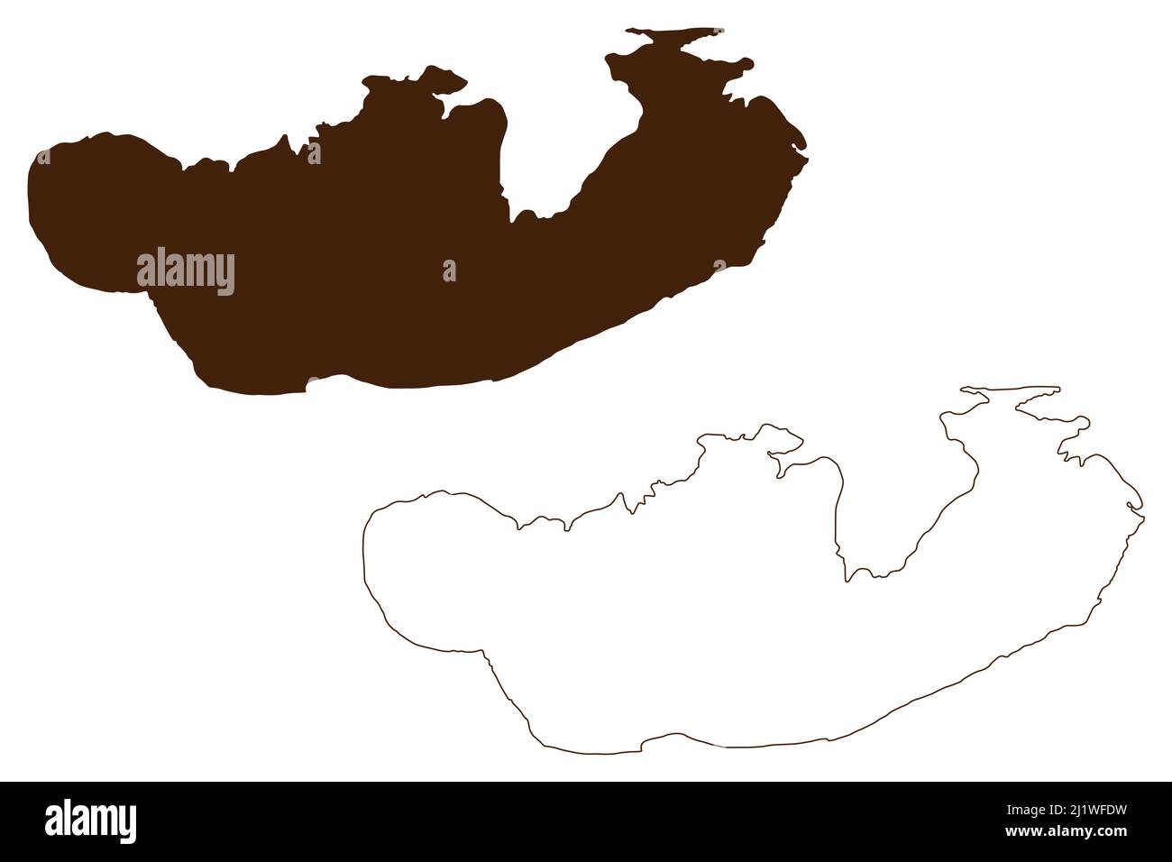 Dokos island (Hellenic Republic, Greece) map vector illustration ...