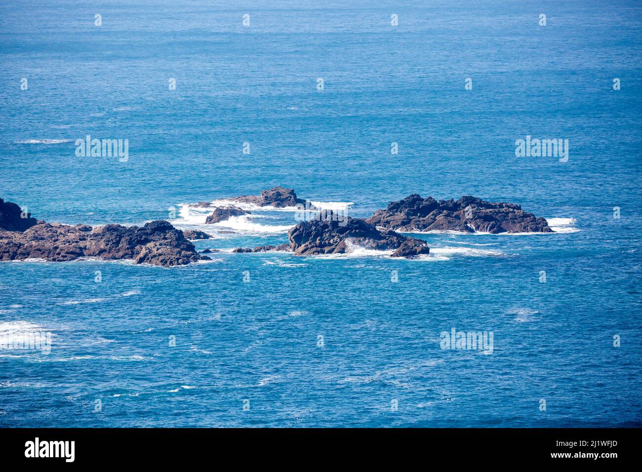 A view of the Celtic Sea & rocks from Pendeen, Cornwall,uk Stock Photo ...