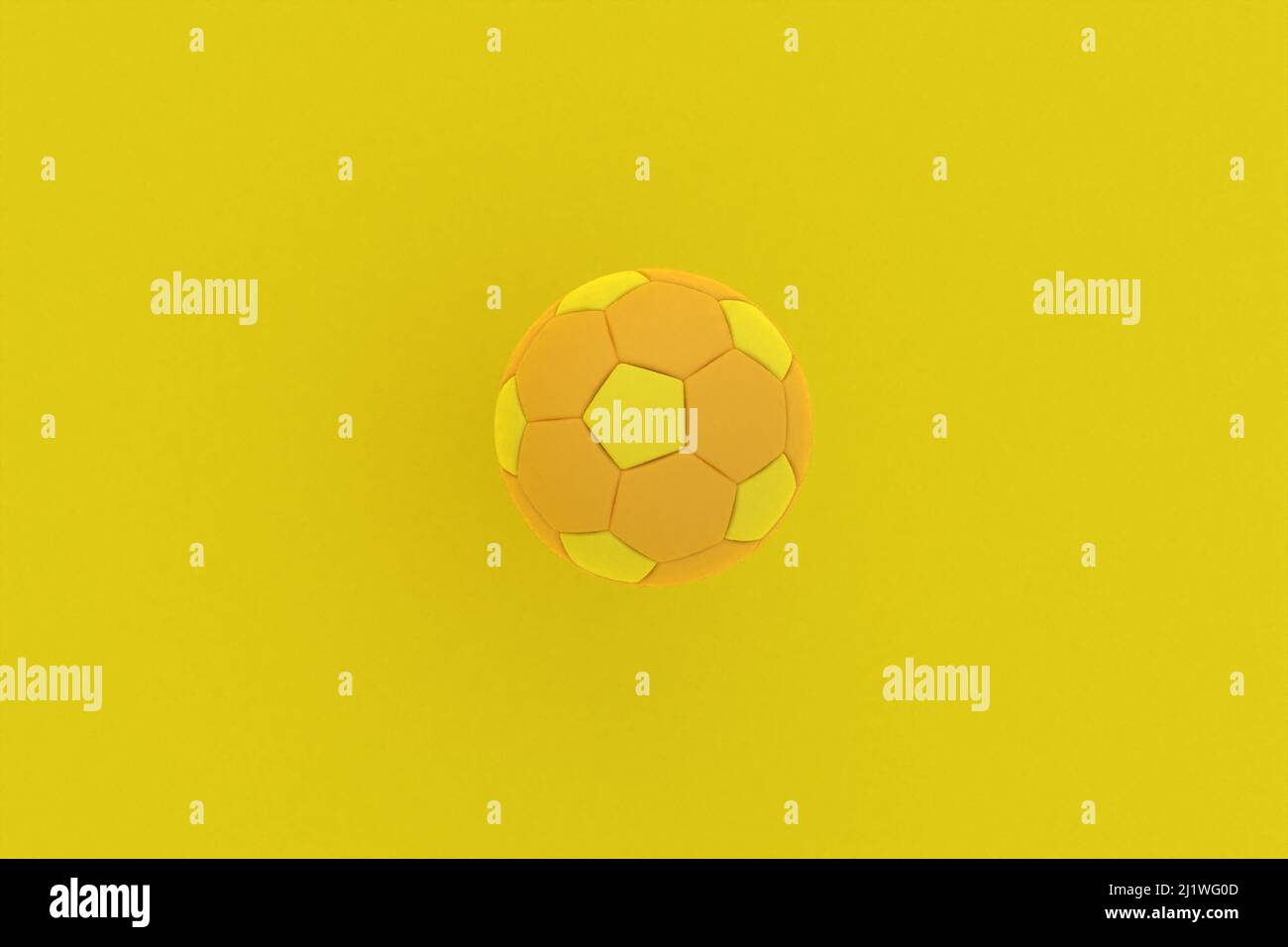 3d rendering yellow soccer ball on yellow background Stock Photo - Alamy